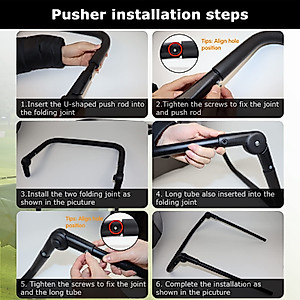 VOONKE Wagon Handle,Trolley Handle for Folded Wagon with Square Frame Wagon Folding Push Handle for Camping Wagon Stroller Attachment Compatible(not Included Wagon)