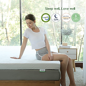Novilla 4 Inch Foam Mattress Topper Queen, Medium Firm Queen Mattress Topper, Gel Infused for Motion Isolation & Pressure Relieving, with Breathable Cover, Queen Size