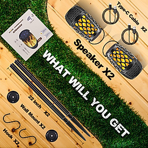 Outdoor Bluetooth Speakers, Outdoor Speakers Bluetooth Waterproof Patio, Outdoor Speaker with lights Multi-Sync up to 100 Speakers 10 Watt Enhanced Bass 360° HD Stereo Sound Blueooth Speakers