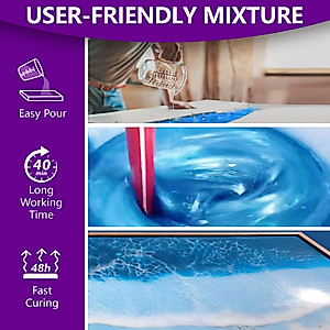 Demorex 1 Gallon Crystal Clear Epoxy Resin Kit, High Gloss & Bubbles Free Resin Supplies for Art Coating and Casting, Craft DIY, Wood, Tabletop, Bar Top, Molds, River Tables with Cups, Sticks, Gloves