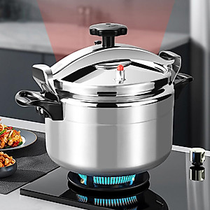 Luxshiny Stainless Steel Pressure Cooker, Gas Stove Top Pressure Canner 7L Safety Aluminum Canning Pot Household Cooker Pot Induction Cookware Fast Cooking Pot Silver