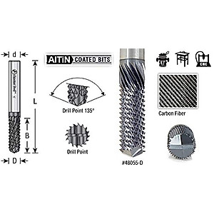 Amana Tool - 48050-D High Performance Solid Carbide Fiberglass & Composite Cutting 1/8 D