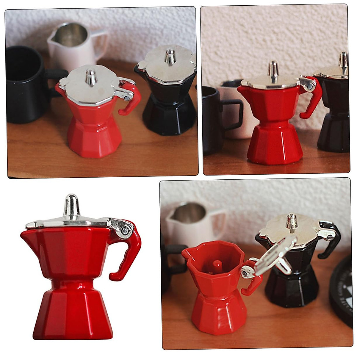 COHEALI decor coffee pot coffee makers Mini Coffee Machine Model Micro-scene Adornment Mini Kitchen Coffee Machine Mini House Appliances household Accessories furniture Ob11 alloy