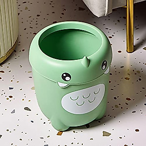 Milisten Kids Trash Can Cartoon Dinosaur Trash Can Decorative Wastebasket Animal Garbage Container Bin Storage Bucket for Child Bedroom Kid Room Bathroom Kitchen Dino Party Green