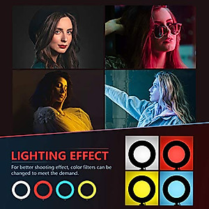 Neewer Video Conference Lighting Kit for Zoom Call Meeting/Self Broadcasting/Remote Working/YouTube/TikTok Video/Live Streaming: 2-Pack 6-inch Dimmable LED Ring Light with Tripod Stand & Color Filter