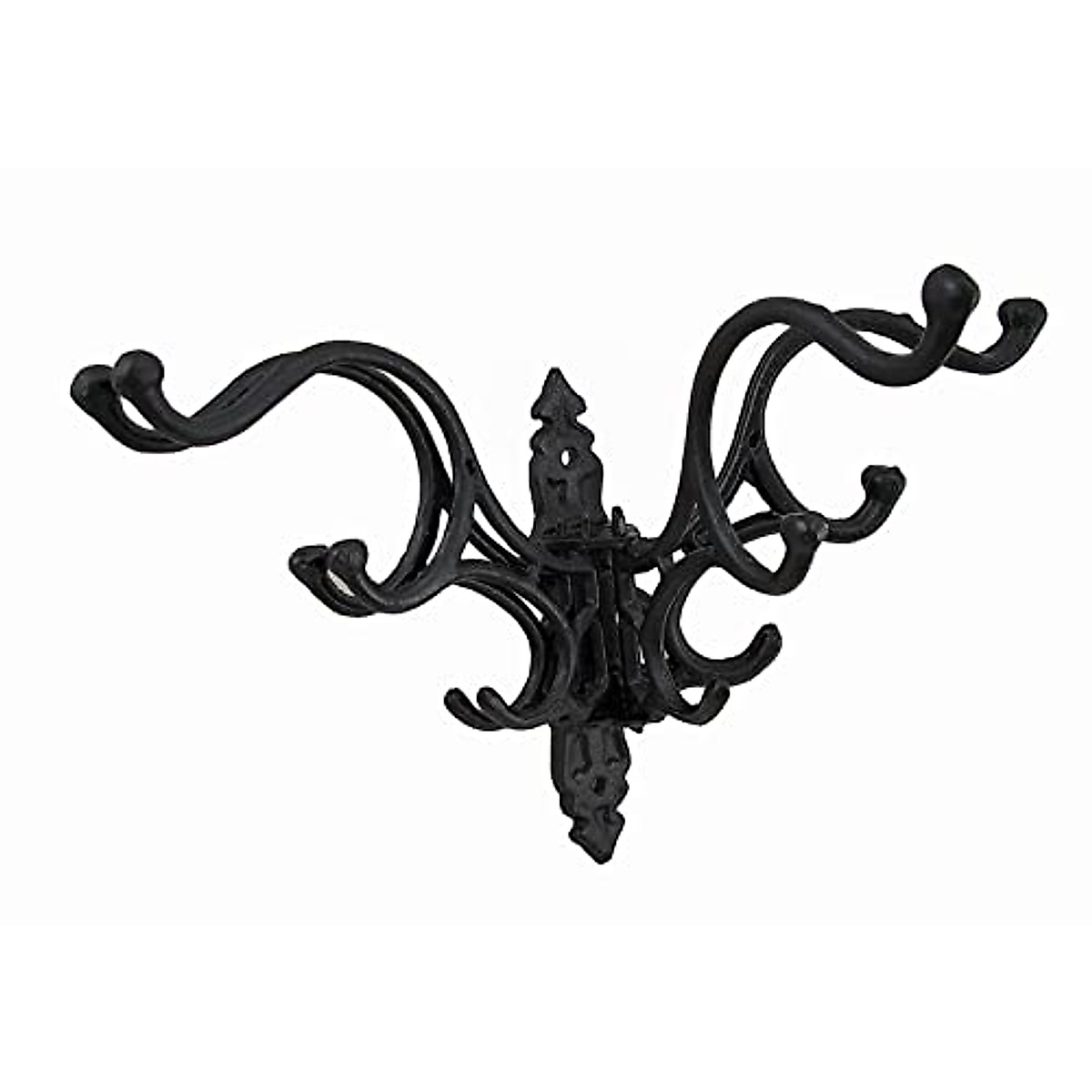 Zeckos Set of 2 Cast Iron Victorian Style 5 Hook Hat/Coat/Scarf Holders