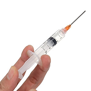 5 Pack 5ml Ink Filling Syringe Luer Lock Plastic Syringes With Platic 1.5'' Blunt Needle Tip For Liquid Glue Oil Ink