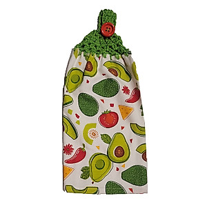 Handcrafted Spring Green Crochet Topped Guac World Kitchen Towel