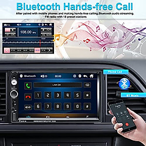 Double Din Car Stereo 7” Touch Screen Car Radio with Bluetooth Backup Camera FM Radio Receiver USB AUX Auto radio TF Card Input Audio Video MP5 MP4 MP3 Player Car Multimedia Player Support Mirror Link