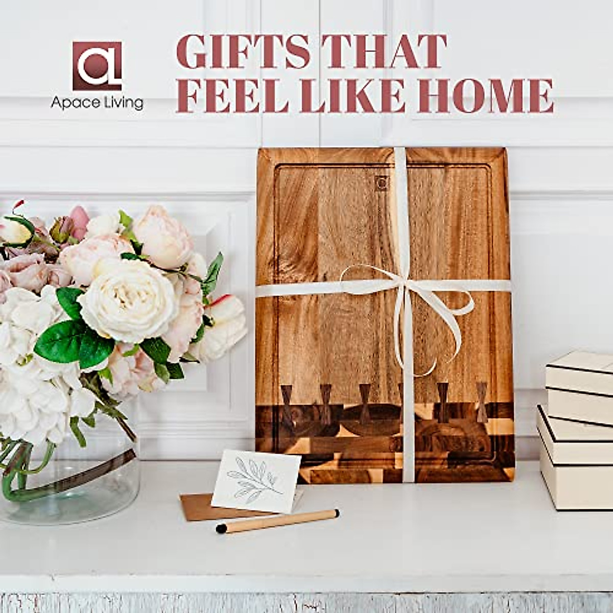 Collage Acacia Wood Cutting Board for Kitchen and Home - Large Butcher Block Chopping Board, Sustainable Wood, Juice Groove - Doubles as 3 Compartment Serving Board - 17 x 13 x 1.5"