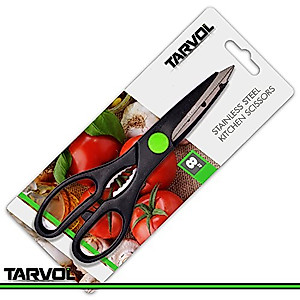 Multi-Purpose Kitchen Shears (Smooth Cutting Technology) 8" Stainless Steel Cooking Scissors w/Nut Cracker Handle - Incredibly Sharp - Perfect for Cutting Meat, Herbs, Vegetables, Poultry, and Nuts