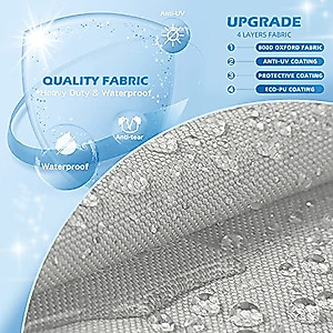 Solim Trailerable 800D PU Heavy Duty Pontoon Boat Cover, 22-24ft Waterproof Marine Grade Oxford UV Resistant Polyester Canvas Cover, Boat Cover for Pontoon with Adjustable 14 Tie Down Straps, Gray