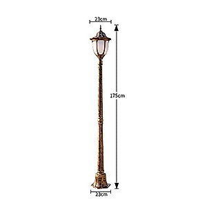 MODEBHD 1.75m European Glass Lantern Outdoor Column Light Tradition Antique Aluminum Waterproof Street Post Light E27 Decoration Garden Floor Lamps Lawn Landscape Bollard Lamp