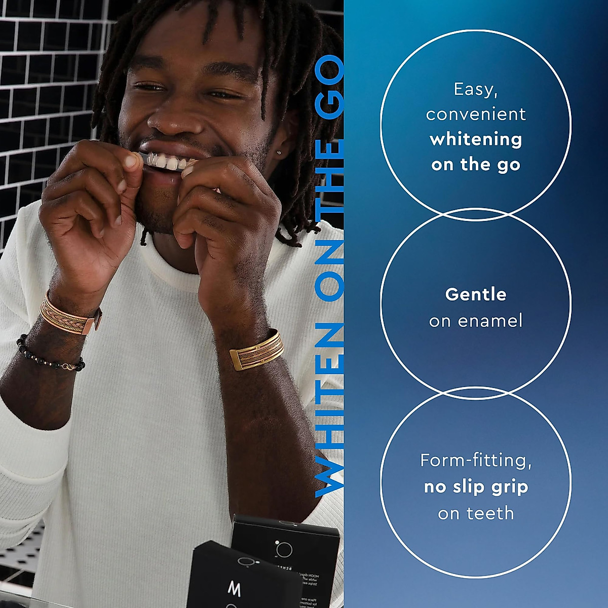 MOON Teeth Whitening Strips, 7 Shades Whiter in 2 Weeks, 28 Treatments with Easy to Use Dissolvable Strips, Enamel-Safe Formula, Gentle on Sensitive Teeth, Vegan, Freshening Mint Flavor, 56 Strips