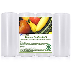 Vacuum Sealer Bags Roll 4 Pcs 8" x 150' Rolls (Total 600 feet) Vac Seal Bags for Food Saver Storage, Meal Saver Freezer Vacuum Sealer Bags, Sous Vide Bags Vacuum Sealer, Non-BPA Vacuum Sealer Bags