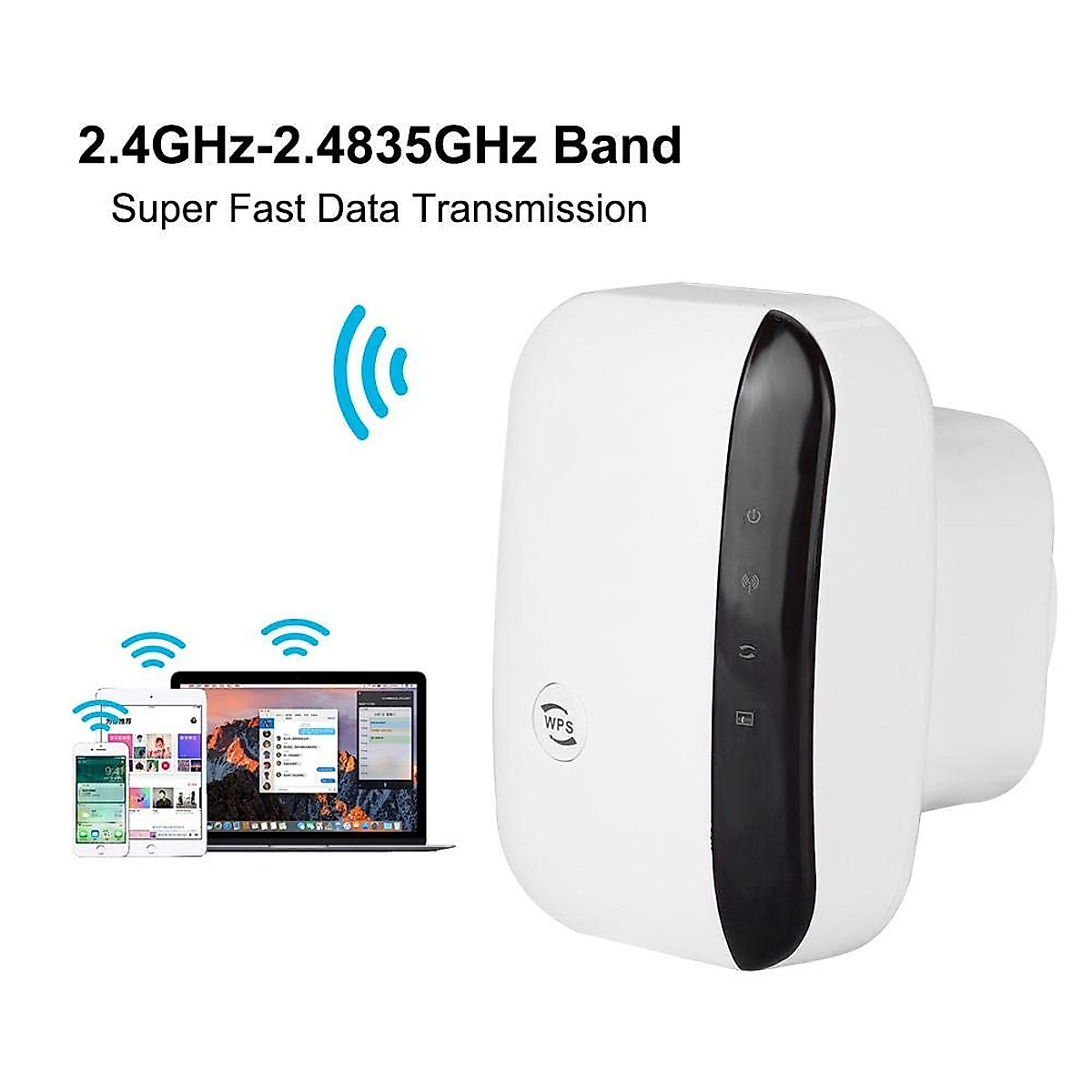 Range Extender Up to 300M /Relay Mode Mini Access Point Reapter Booster Internet Amplifier 2.4GHz-2.4835GHz Fast Data with WPS Encryption(US Plug)
