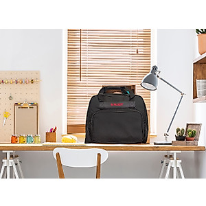 SINGER | Machine Carrying Case, Black, Spacious Case Fits Most Standard Sewing Machines and Sergers, Fully-Padded Interior, Durable Canvas Exterior, Easy Zip, Large Front Pocket, Easy Transport