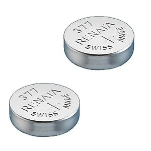 Renata Single Watch Battery Swiss Made Renata 377 or SR626SW or AG4 1.5V, Silver, 2 x 377 or SR 626 SW