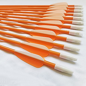 PANDARUS Youth Safetyglass Arrows 28" Fiberglass Archery 26" Target Practice Arrows(Pack of 12) (28 inch Orange)