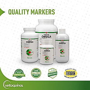 Vetoquinol Triglyceride Omega 3 Supplement for Medium Sized Dogs, Fish Oil Supplement with EPA and DHA, Promotes Skin, Coat, Joint, and Immune Health, Omega 3 Fish Oil for Dogs 30lbs to 60lbs, 60ct