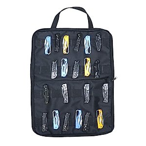 Large Pocket Knife Storage Case, Folding Knife Carrying Bag, 32 Pockets Small Knife Roll Pouch, Knife Collection , Storing And Transporting Solution Bag, Heavy Duty Oxford Fabric With Name Card Pocket