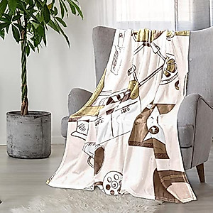 VBFOFBV Bedding Fleece Blanket, Decorative for Bedroom Sofa Floor, Movies Tool Pattern Retro