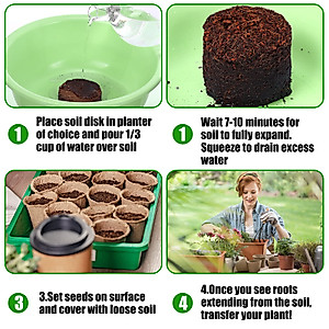 40 Packs 20mm 3 Inch Organic Coir Potting Soil for Planting Pellets Expanding Coir Fiber Compressed Soil Coconut Seed Starters Peat Pellet for Cactus Succulent Vegetable Cat Grass Bonsai