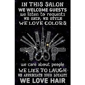 Vintage Tin Poster Hairstylist in This Salon, We Love Colors, Love Hair Metal Tin Sign 8x12 Inch Retro Art Home Bar Restaurant Garage Cafe Gas Shop Wall Decor Metal Plaque New
