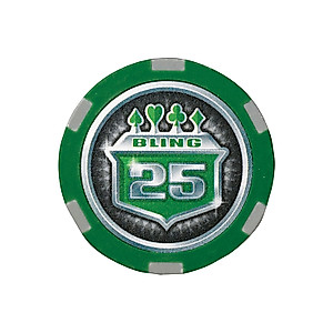 Fat Cat Bling 13.5 Gram Texas Hold 'em Clay Poker Chip Set with Aluminum Case, 500 Striped Dice Chips