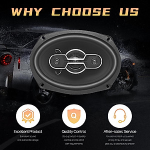 TUMAN Pro 6×9 Car Speakers, 500 Watt Max 4-Way Coaxial Car Audio Speakers, Professional Car Door Speakers, Sound Stereo and no Distortion, Mylar Tweeter Truck Speakers (1 Pair)