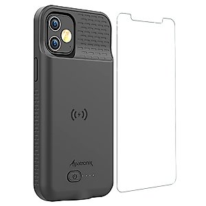 Alpatronix Battery Case for iPhone 13 Mini (5.4 inch), Strong Slim Portable Protective Extended Charger Cover with Wireless Charging, CarPlay and Certified Connector Chip (BX13mini) - Black