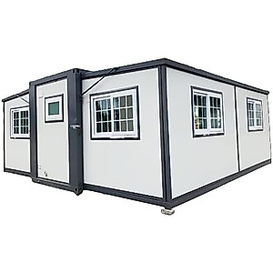 Insulated Expandable | Prefabricated House | 20ft x 40ft | Modern Villa | Big Living Rooms | Sound Proof | Water Proof | Rust Free | Earthquake Proof | Hurricane Proof | Personal | Office Site, White