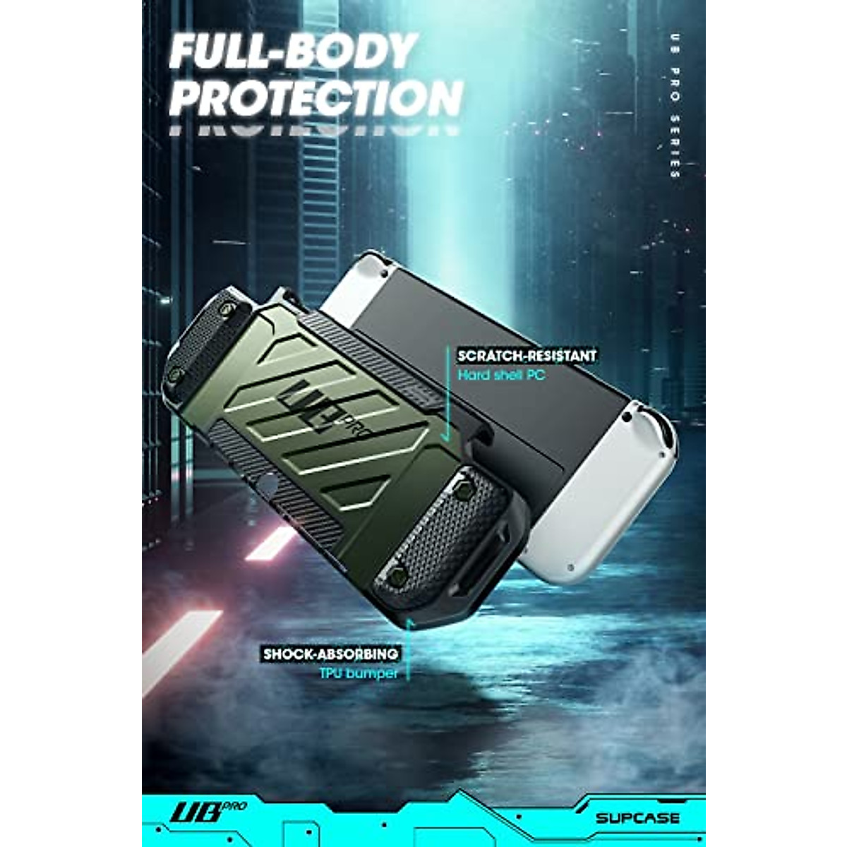 SUPCASE Unicorn Beetle Pro Series Case for Nintendo Switch OLED Model (2021), Dockable Rugged Protective Case Compatible with Nintendo Switch Console (Guldan)