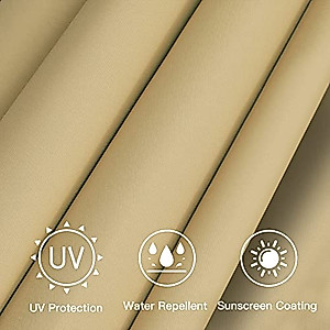 Sunnyglade 7.5Ft 6 Ribs Umbrella Canopy Replacement Patio Top Cover For Market Umbrella (Tan)