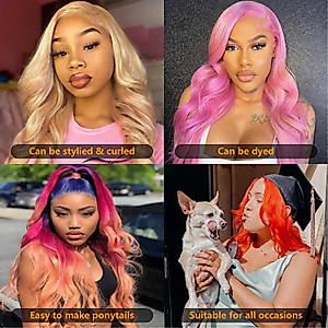 Mesariel 613 Blonde Lace Front Wigs Human Hair Body Wave 13x4 Transparent HD Lace Frontal Wig Pre Plucked with Baby Hair 150% Density 613 Human Hair Wigs for Black & White Women (18 inch)