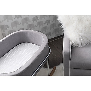 Bassinet Sheet Set 2 Pack 100% Jersey Cotton Grey and White Abstract Stripes and Dots by Ely's & Co.