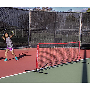 PowerNet Portable Badminton Pickleball Net, 10ft Wide, 3ft to 5ft Adjustable Height, Recreational Use, Driveway, Indoor, Outdoor, Beach, Street, Backyard, Ultra Portable