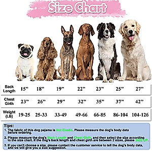 HDKUW Large Dog Coat, Dog Recovery Suit, Anti-Shedding Flannel Dog Pajamas Pjs, After Surgery Dog Onesie, Dog Sweater Outfits for Medium Large Dog Pink 3XL