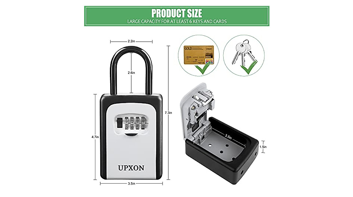 Secure Your Keys with UPXON Large Capacity Lock Box | Waterproof & Sturdy