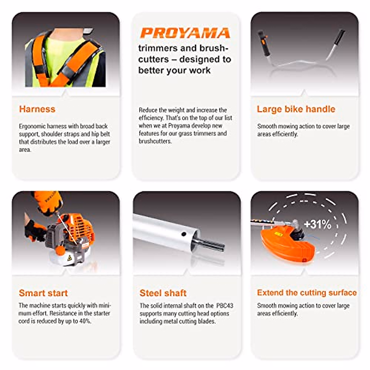 PROYAMA 42.7cc Gas Weed Wacker, 3 in 1 Weed Eater Gas Powered, Brush Cutter and Gas String Trimmer 2-Cycle Extreme Duty, Grass Trimmer 2023 Upgraded