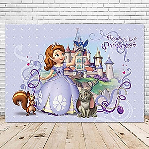 Withu Purple Backdrop Dreamy Castle Fairy Ready to Be A Princess Sofia Kids Girls Baby Birthday Theme Party Photo Photography Background Banner