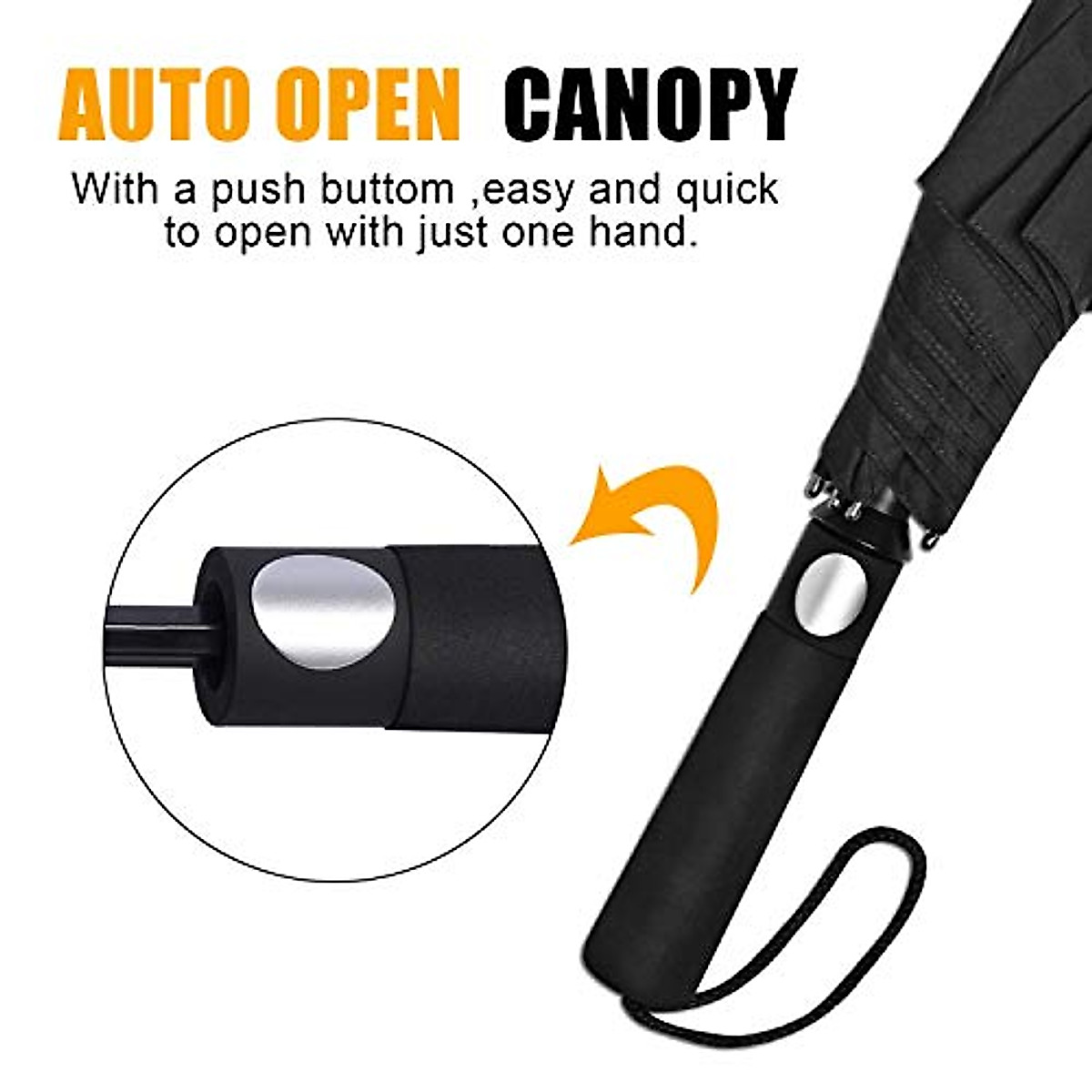 G4Free 62 Inch Portable Golf Umbrella Large Oversize Double Canopy Vented Windproof Waterproof Automatic Open Stick Umbrellas for Men Women(Black)