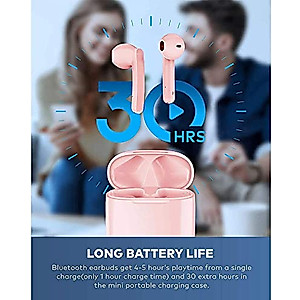 Wireless Bluetooth Earbuds, True Wireless Stereo Headsets in-Ear, 30H Playtime & Wireless Charging Case, Built-in Mic Earphones Premium Sound, Touch Control, IPX5 Waterproof Sport Headphones