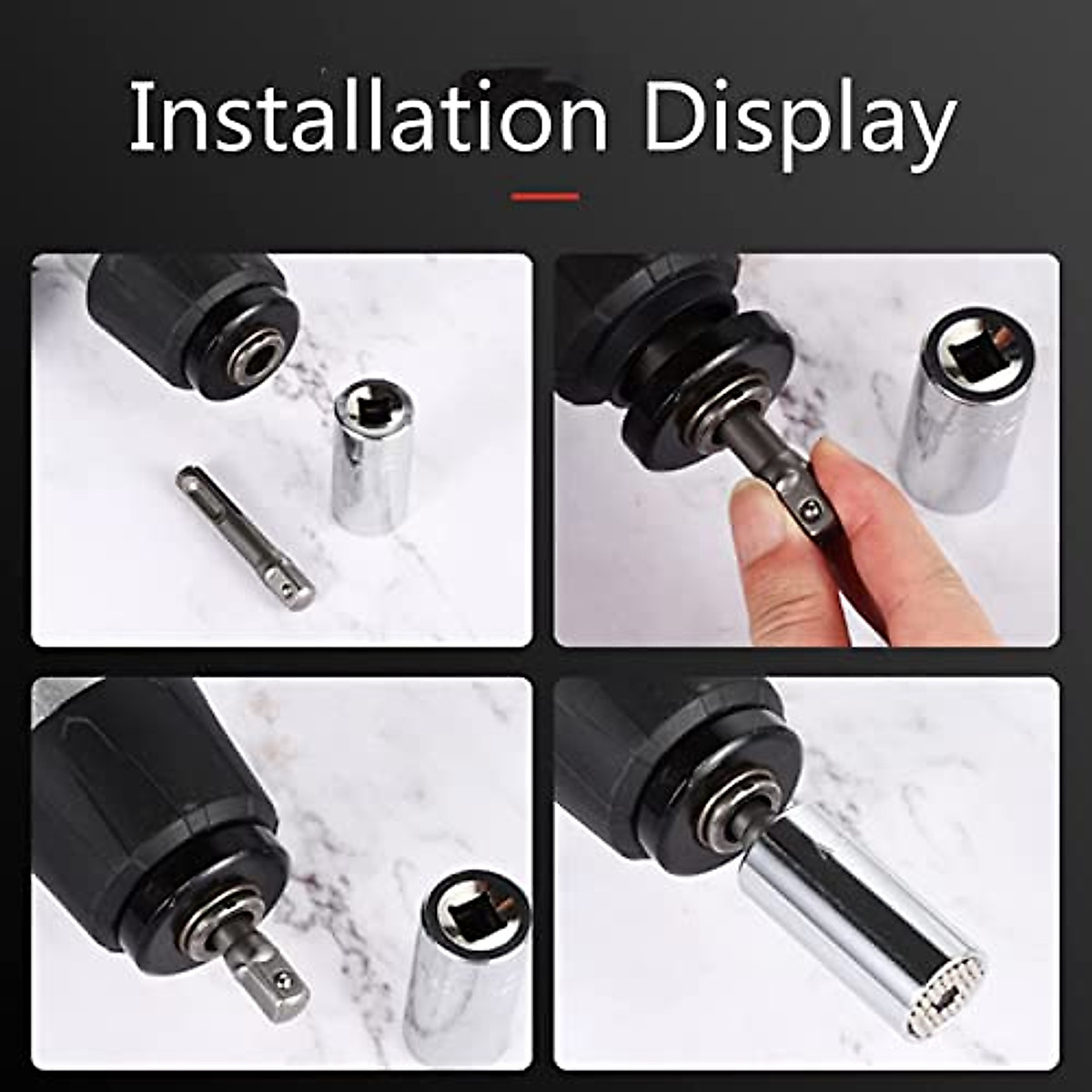 3Pcs SDS Socket Adapter Set 1/4" Hex Shank Screwdriver Bit Holder Socket Adapter Converter for SDS Hammer Drill