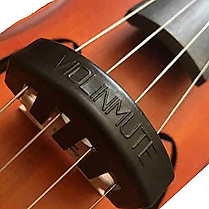 Amgate 4 PCS Rubber Violin Practice Mute Set, Included 2 PCS Claw Style & 2 PCS Round Tourte Style, Black