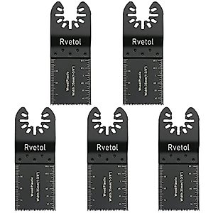 5 Wood Oscillating Tool Saw Blades, Professional Universal Multitool Blades Kit, 1-3/8-Inch Multitool Quick Release Blades Compatible with Dewalt Dremel Porter Cable Fein Worx Makita