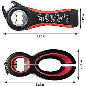 TBZZXC 6 in 1 Multi Bottle Opener and 5 in 1 Jar Opener,Can Opener for Seniors with Arthritis Hand Weakness,Opener All in One Opener Tool (B)