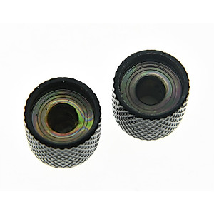 KAISH Set of 2 Black Metal Guitar Dome Knobs Bass Knob with Set Screw for Telecaster/Tele Guitar