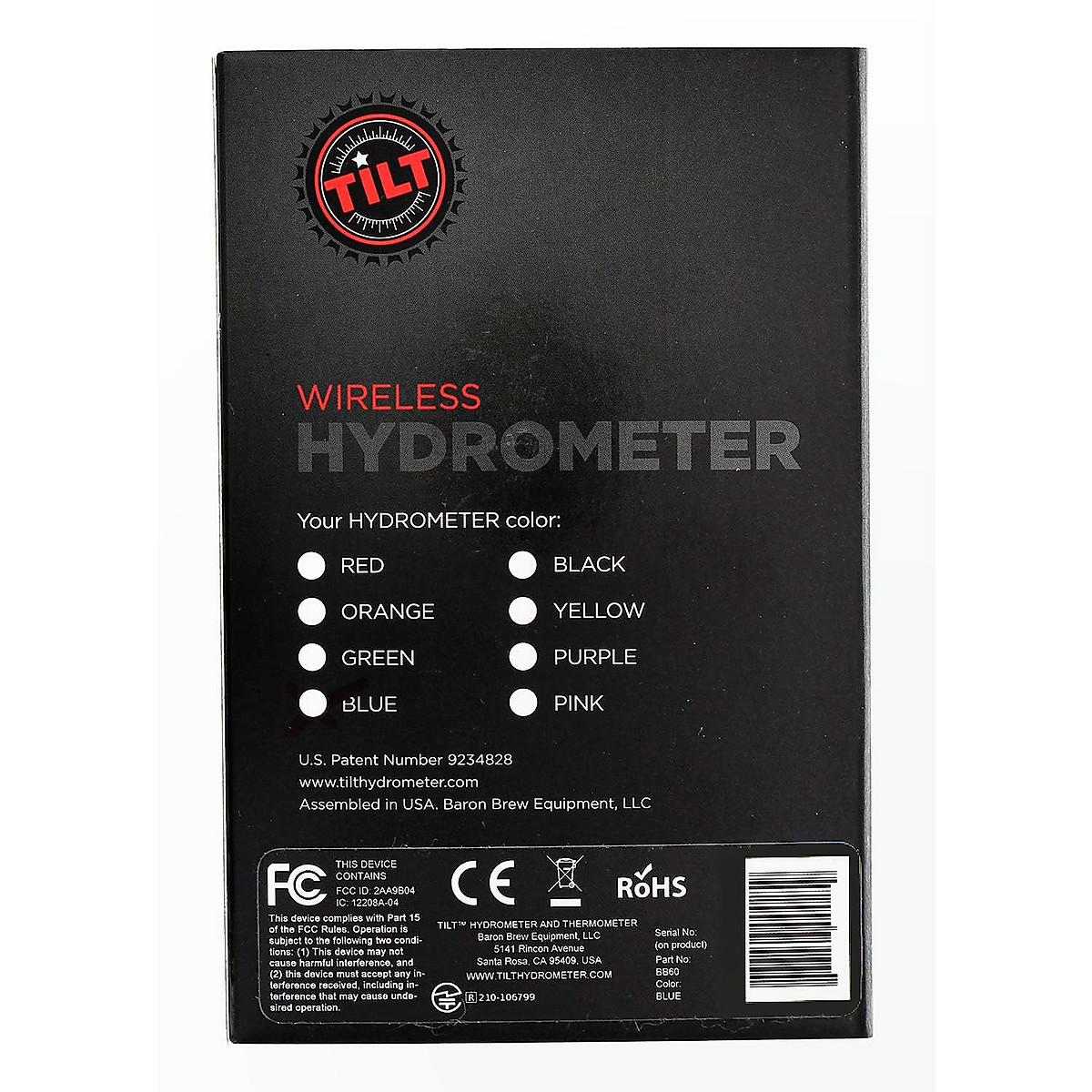 Tilt Wireless Black Hydrometer and Thermometer: Patented Brewing Technology for Precision Monitoring & Control for Fermentation of Beer, Wine, Cider, Mead & More