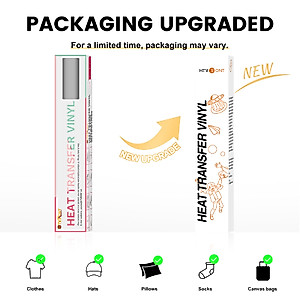 HTVRONT Heat Transfer Vinyl White Iron on Vinyl-12"x 60FT White HTV Vinyl Roll Easy to Cut & Weed for Heat Vinyl Design (White)